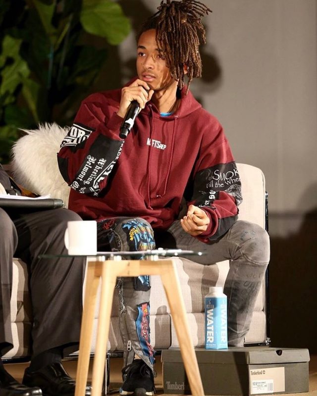 SPOTTED: Jaden Smith In MSFTSrep Custom Hoodie, Jeans and Adidas NMD ...