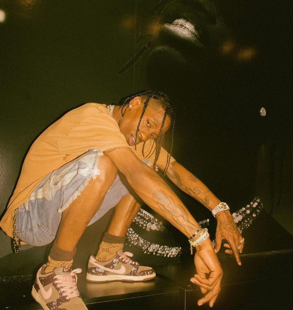SPOTTED: Travis Scott Dons Kapital Shorts, Gucci Socks & Nike ...