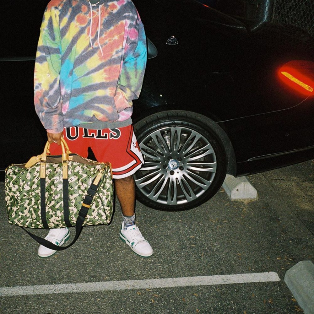SPOTTED: Big Sean Stunts With Camo Louis Vuitton Bag, Tye-Die Hoodie ...