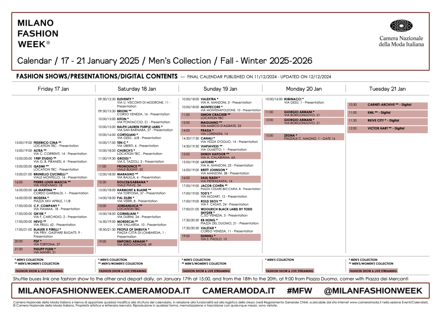 Take a Closer Look at the Milan Fashion Week Mens FW25/26 Schedule ...